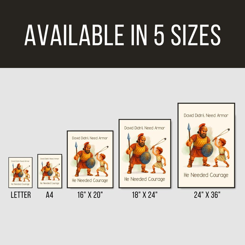 David and Goliath Classroom Decor, Motivational Poster for Kids, Middle ...