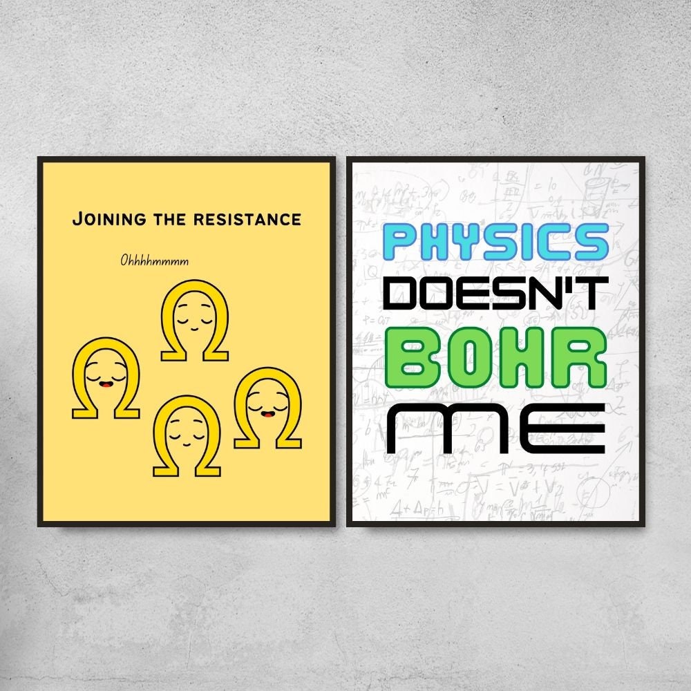 Set of 8 Funny Physics Printable Posters, Science Classroom Decor ...