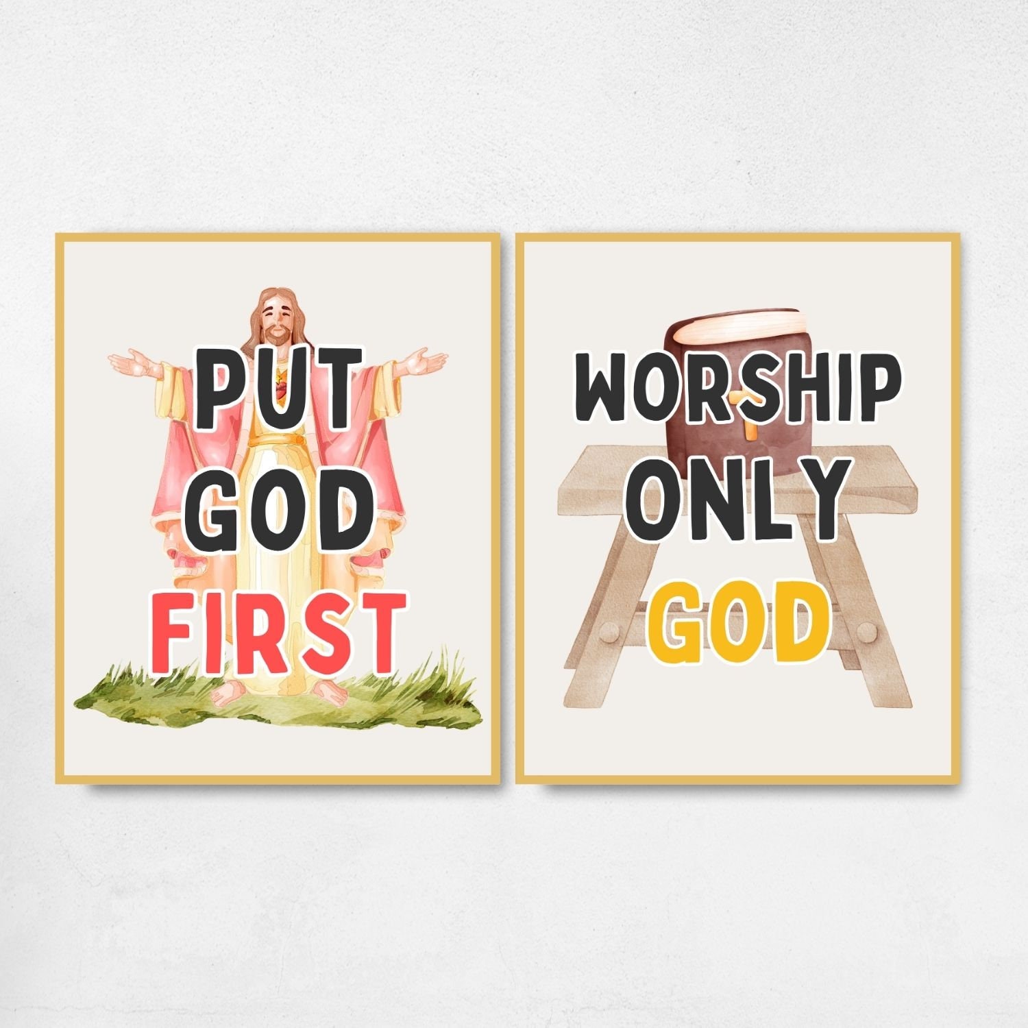 10 Commandments From Bible for Classroom Decor, Religious Nursery ...