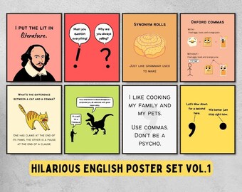 English Grammar Punctuation Poster Chart Educational - Etsy