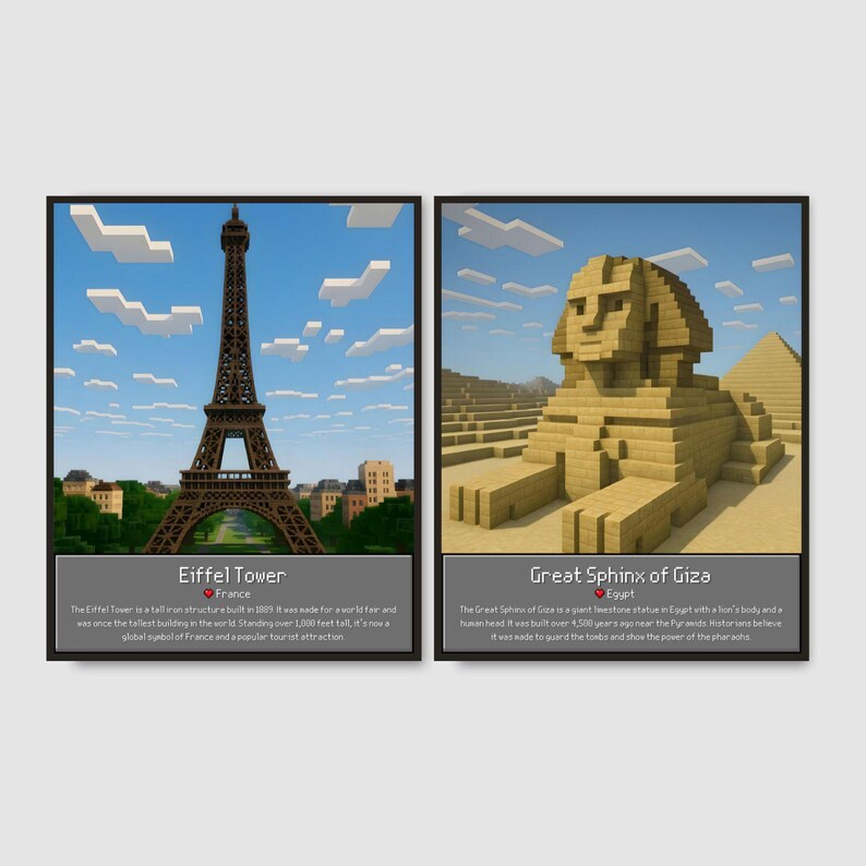 Famous Landmarks Posters & Flashcards, World Geography Classroom ...
