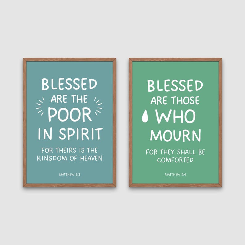 The 8 Beatitudes Posters for Kids, Preschool Classroom Decor, Prayer ...