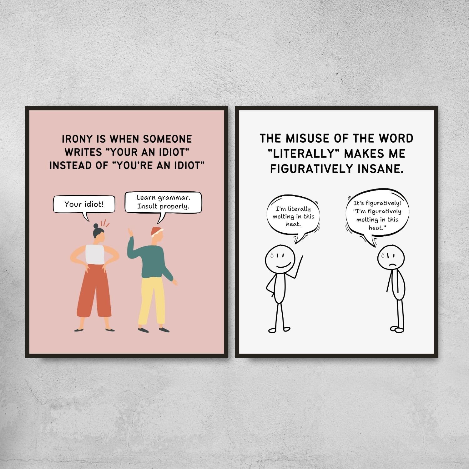Funny Grammar Posters for English Classroom Decor, Grammar Punctuation ...