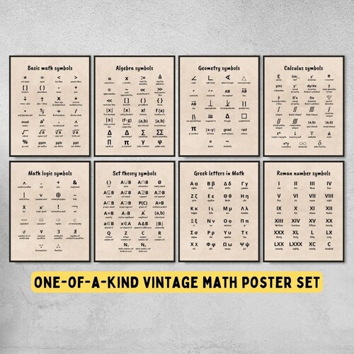 Math Classroom Posters Set of 8 Boho Neutral Prints Math - Etsy