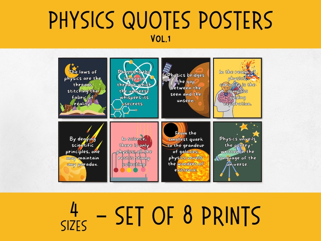 Quotes for Physics Classroom Decor, Popular Science Posters for Kids ...