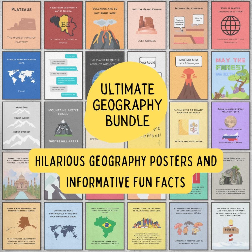 Ultimate Geography Classroom Decor Bundle 16 Funny and 20 Fun - Etsy