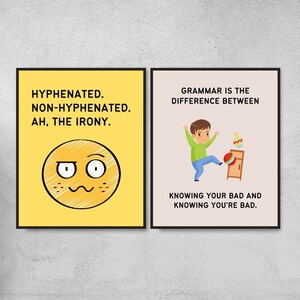 Funny Grammar Posters for English Classroom Decor, Punctuation Wall ...
