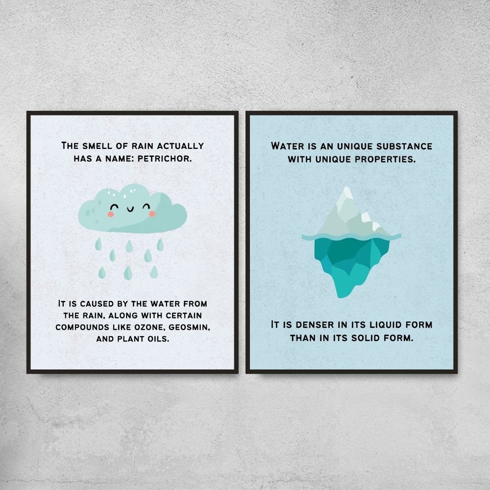 Set of 10 Chemistry Classroom Decor Posters, Science Fun Facts ...