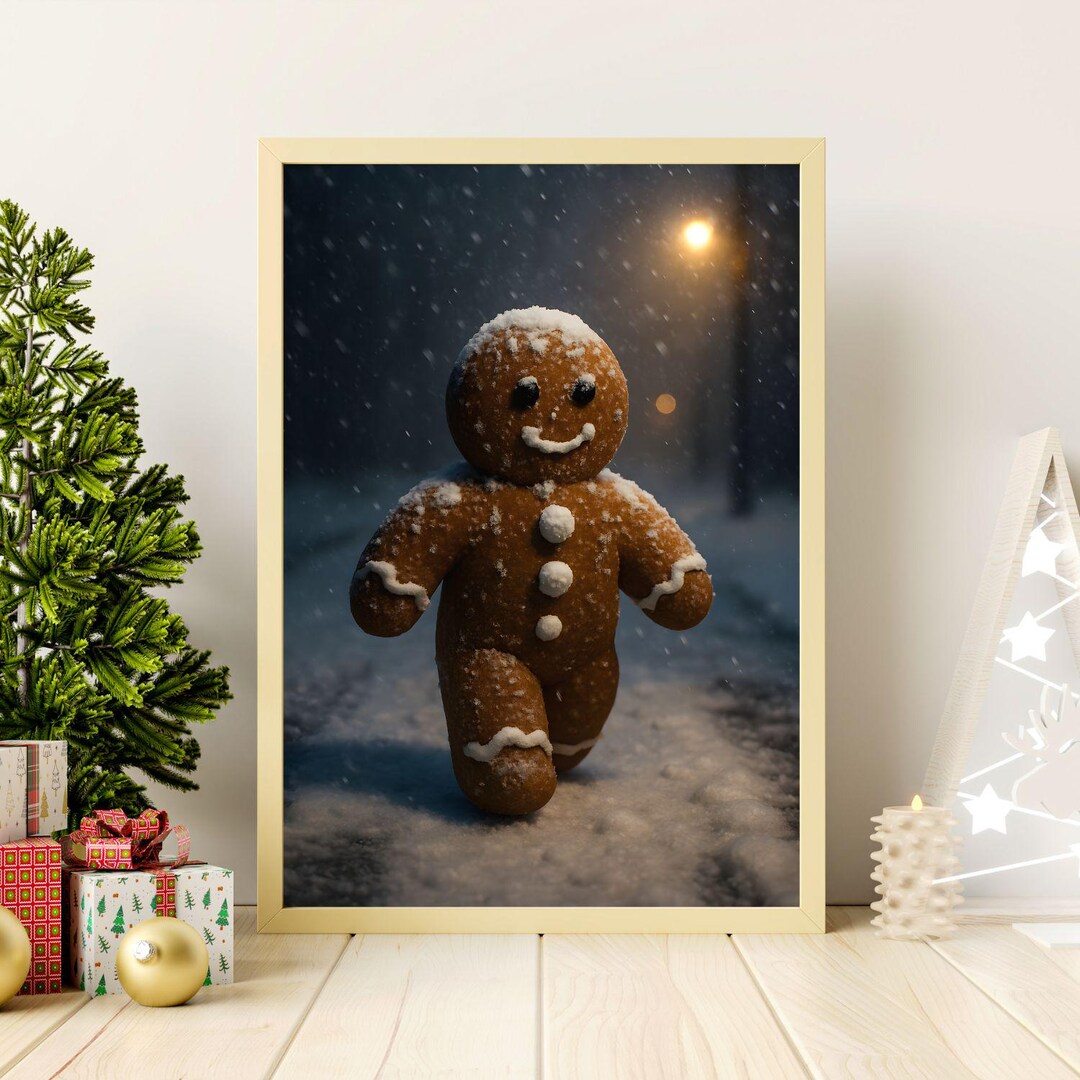 Runaway Gingerbread Man Poster - Etsy