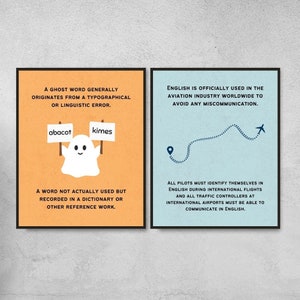 Set of 10 English Fun Facts Printable Posters for Classroom and ...
