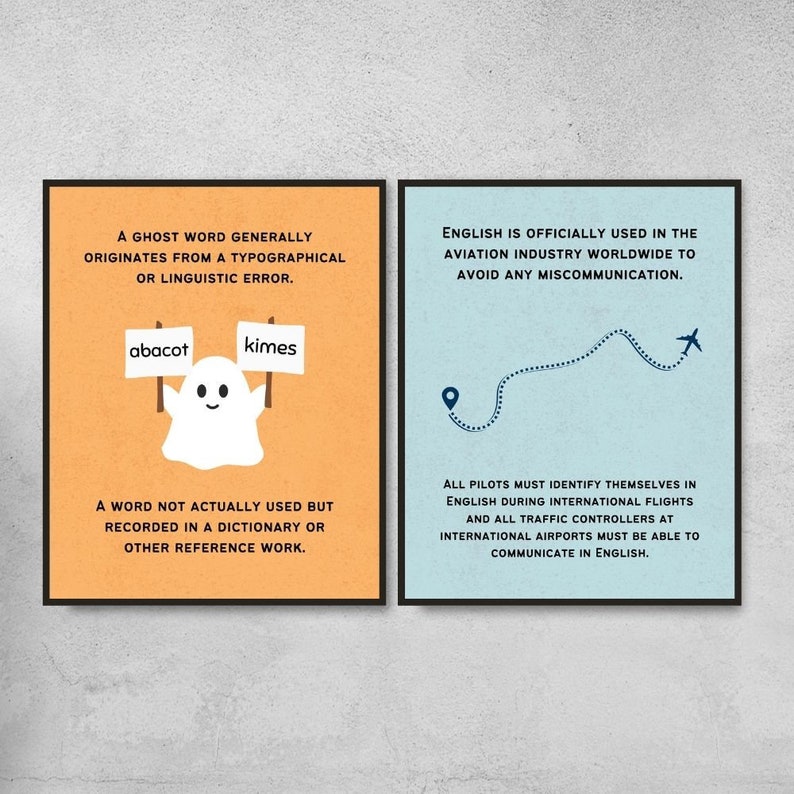 Set of 10 English Fun Facts Printable Posters for Classroom and ...