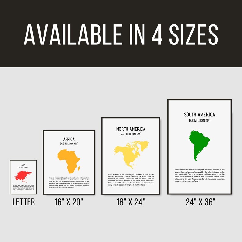 7 Continents Posters for Geography Classroom Decor, Geography Classroom ...