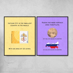 Set of 10 Geography Fun Facts Poster Printable, World Geography ...
