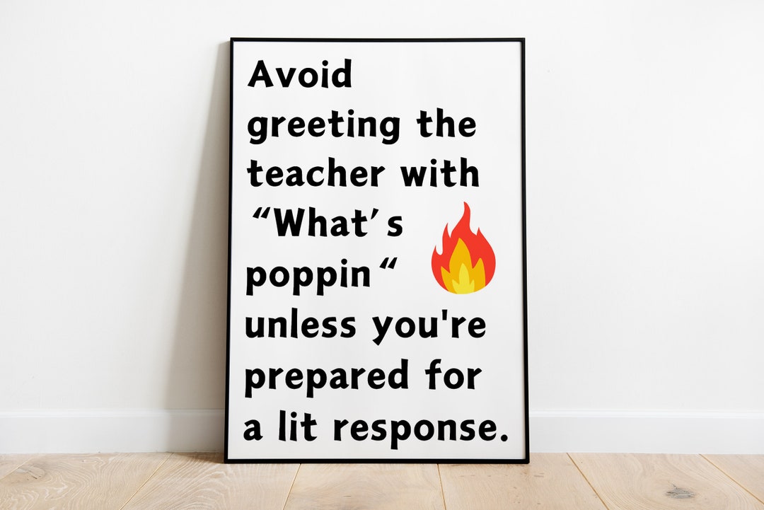 Funny PE Classroom Rule Printable Poster for High School, Classroom ...