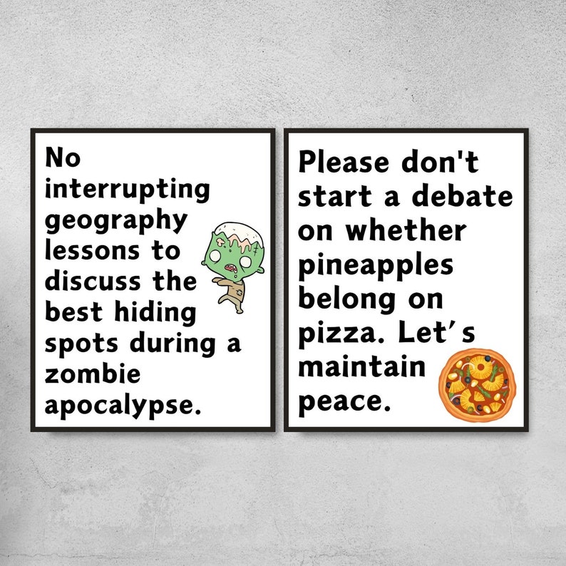 Funny Classroom Rules Printable Posters, Classroom Behavior Decor for ...