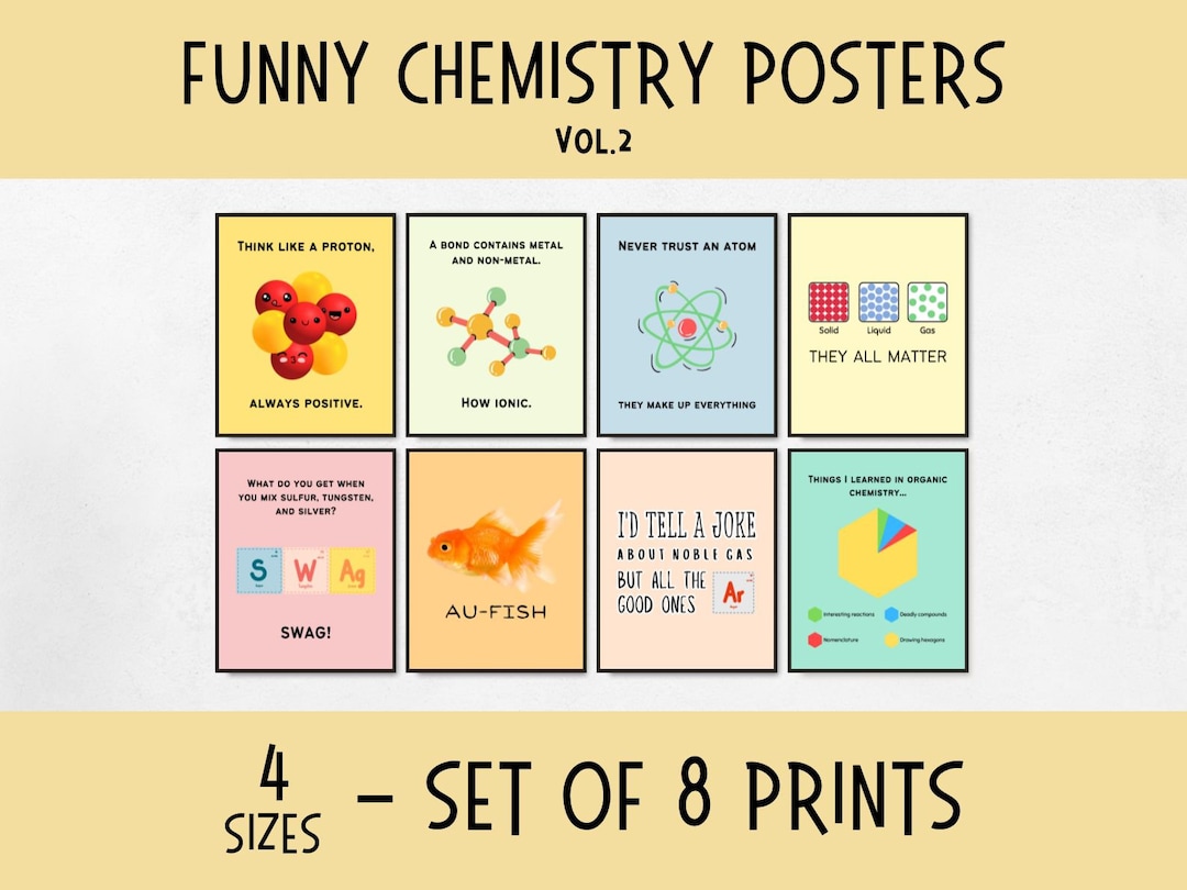Funny Chemistry Posters, Popular Science Posters for Kids, Chemistry ...