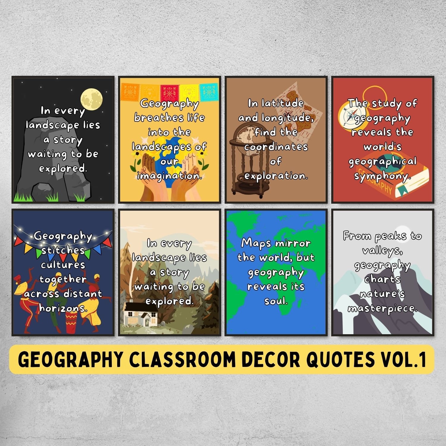 Geography Quotes for Classroom Decor, Social Studies Bulletin Board ...