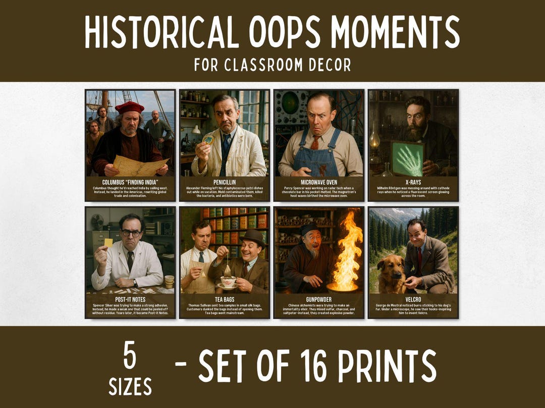 Historical Oops Moments Posters, History Classroom Decor, Historical ...