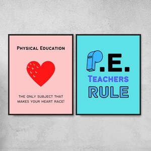 Set of 8 Funny Physical Education Puns and Memes Printable Posters, PE ...