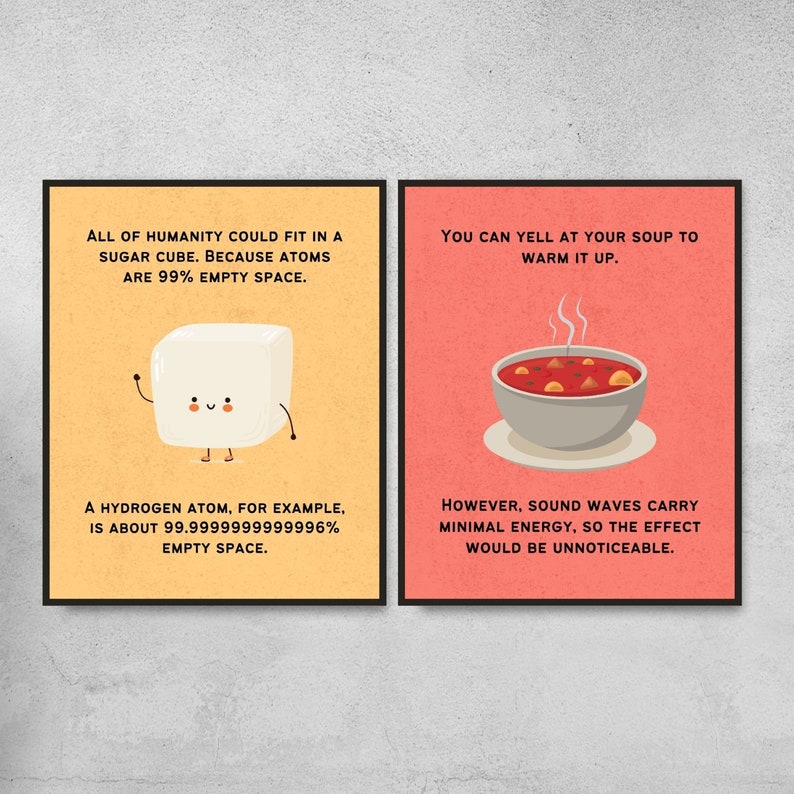 Physics Fun Facts Posters for Classroom Decorations, Popular Science ...
