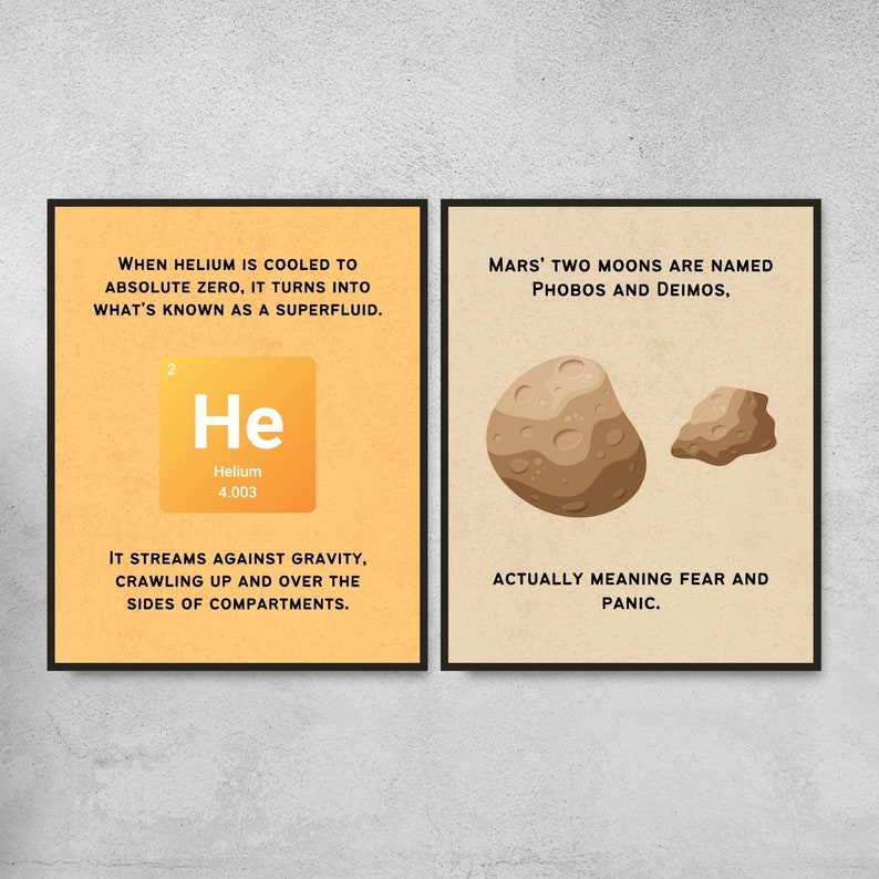 Set of 8 Physics Fun Facts Classroom Decor Posters, Physics Laboratory ...