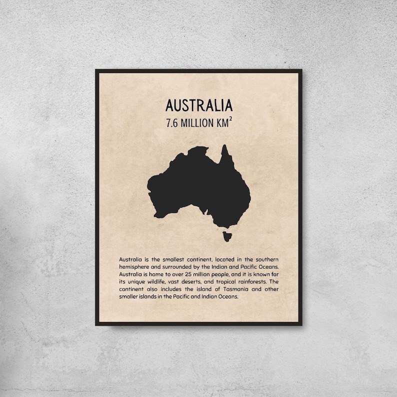 7 Continents Vintage Printable Posters for Geography Classroom Decor ...