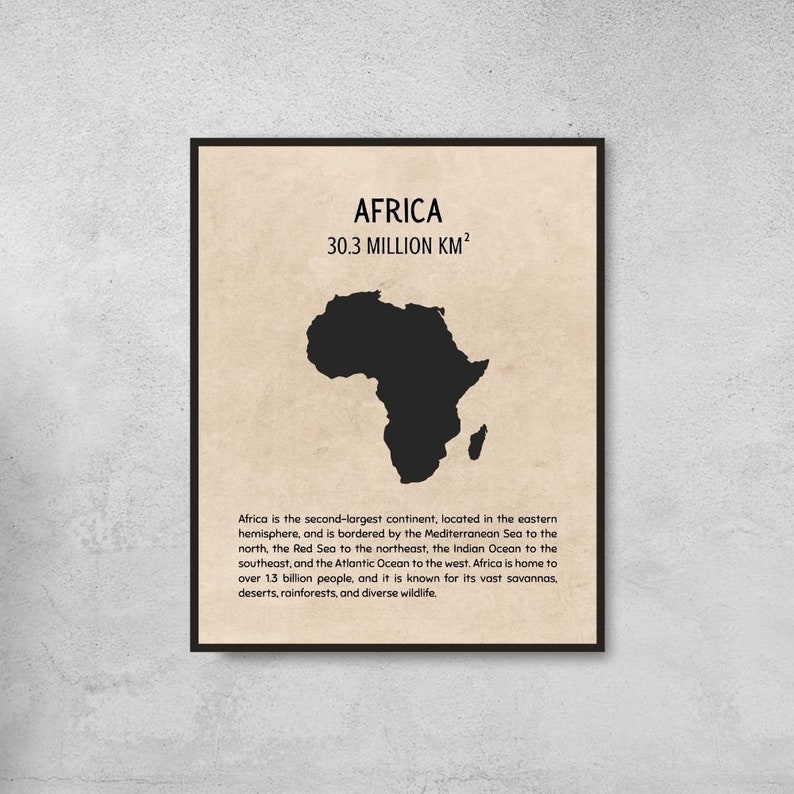 7 Continents Vintage Printable Posters for Geography Classroom Decor ...