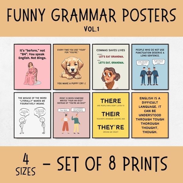 Grammar Poster - Etsy