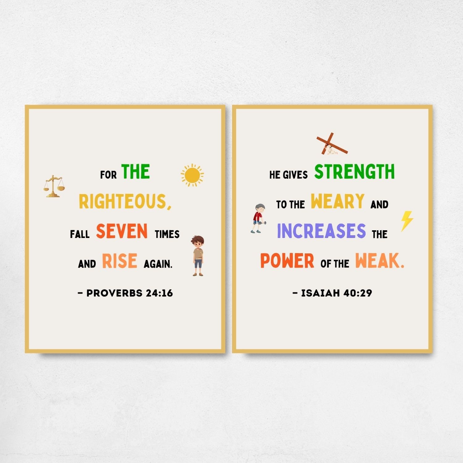 Bible Verse Posters for Classroom Decor, Pastor Office Decor, Catholic ...