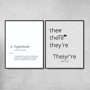 Set of 8 Funny English Classroom Printable Posters, English Teacher ...