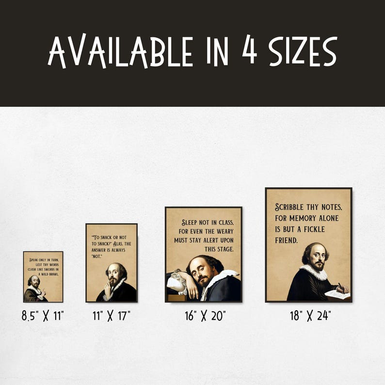 Funny Shakespeare Classroom Rules Posters for English Classroom ...