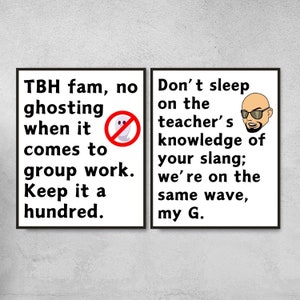 Funny Classroom Rules Printable Posters for High School, Classroom ...