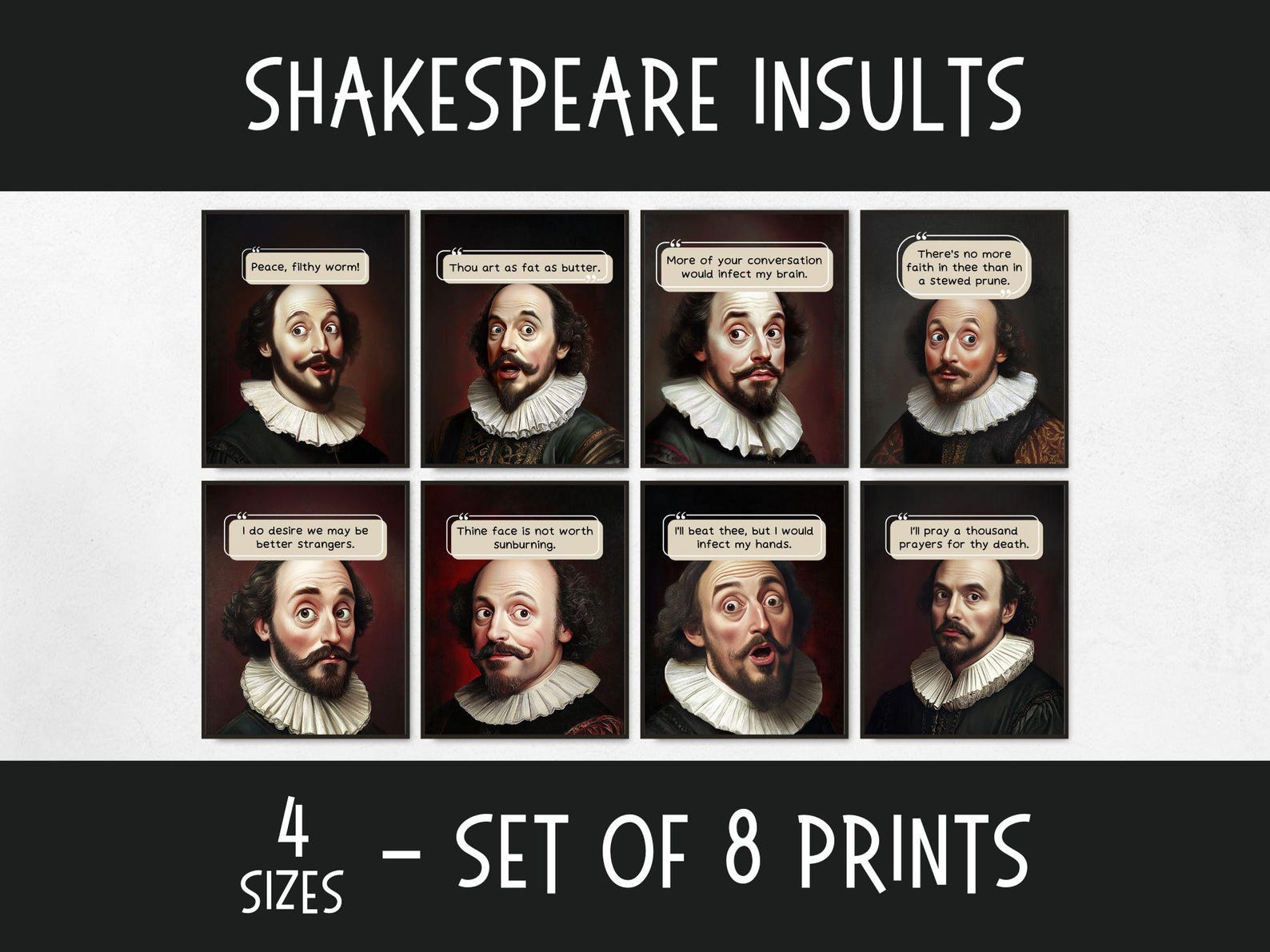 Funny Shakespeare Insults Posters for English Classroom Decor, Language ...