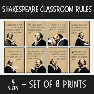 Funny Shakespeare Classroom Rules Posters for English Classroom ...