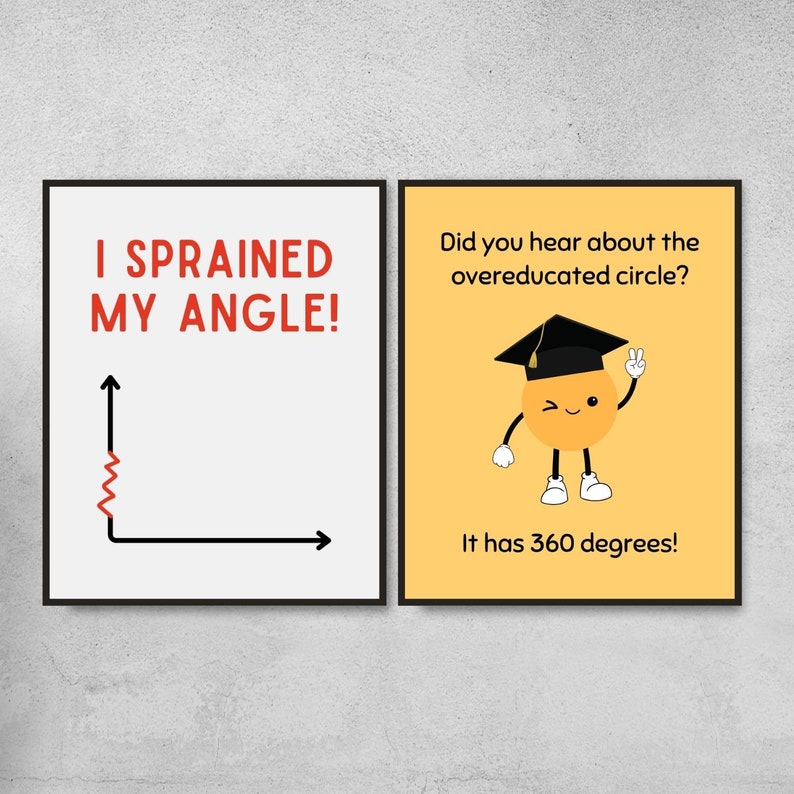 Funny Geometry Puns and Memes Posters Printable, Math Classroom Decor ...