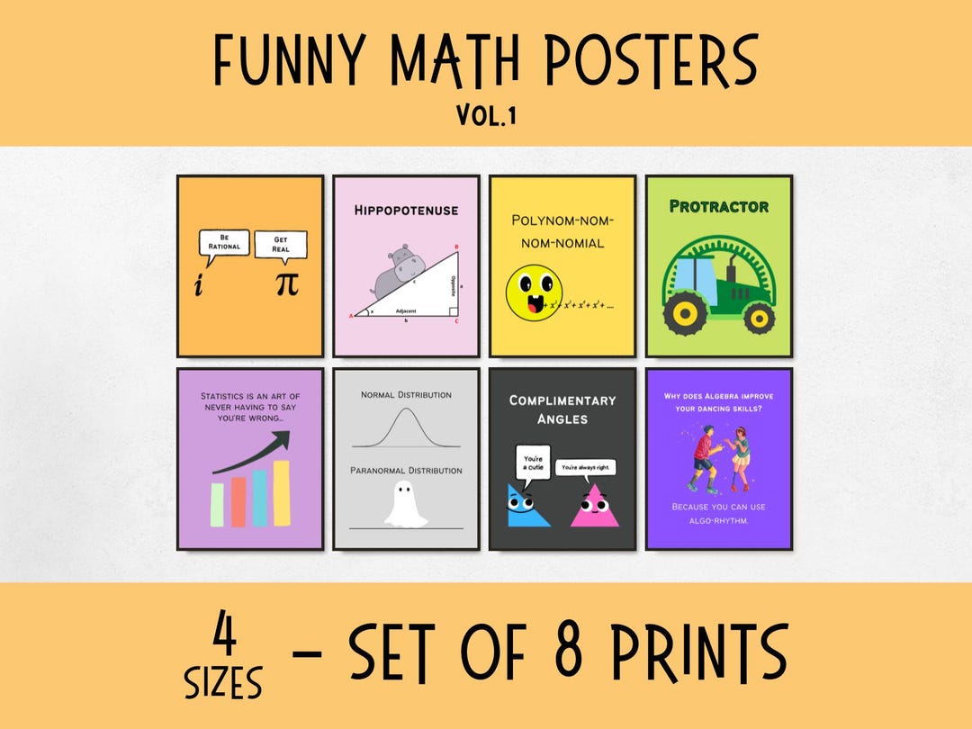 Funny Math Classroom Posters, Homeschool Math Decor, Middle School ...