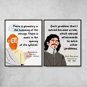Set of 8 Famous Mathematicians Quotes Printable Posters, Math Classroom ...