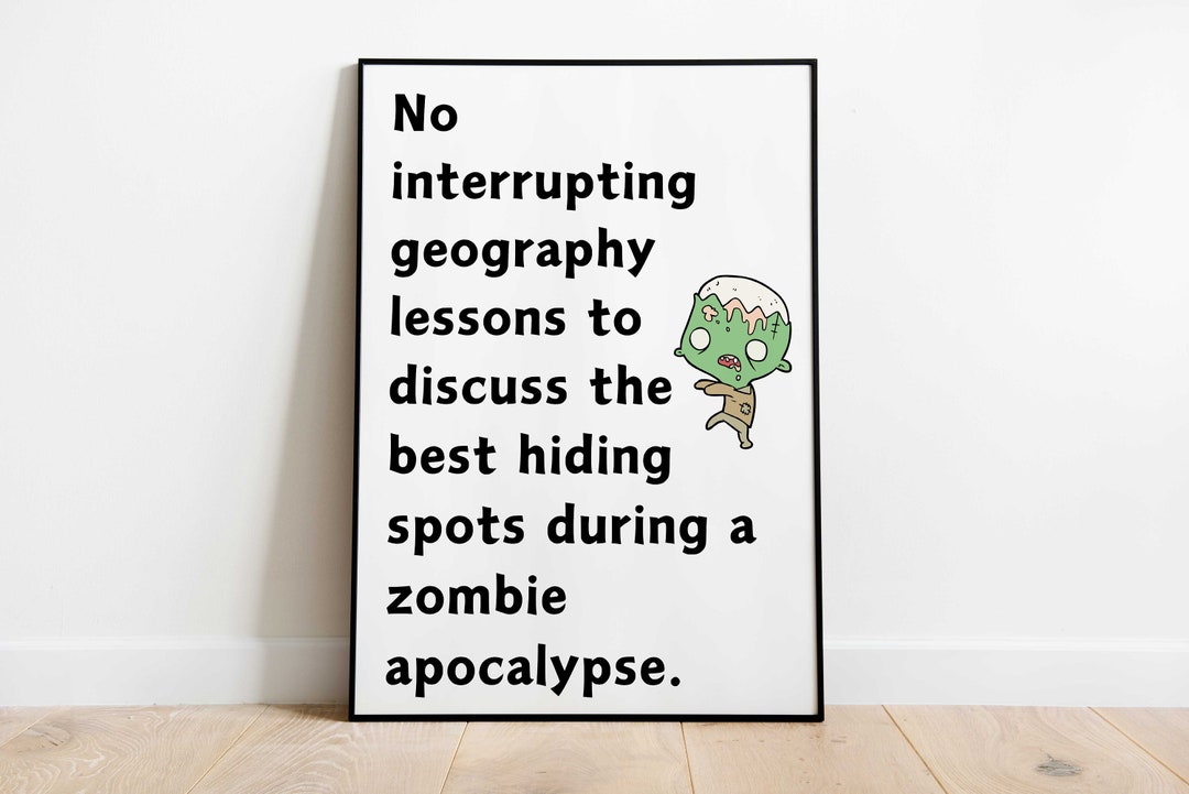 Funny Classroom Rules Poster for Geography Classroom Decor, World ...