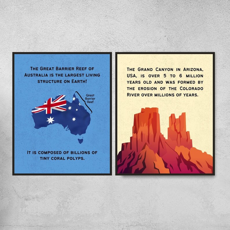 Geology Fun Facts Classroom Posters & Flashcards, Homeschool Geology ...
