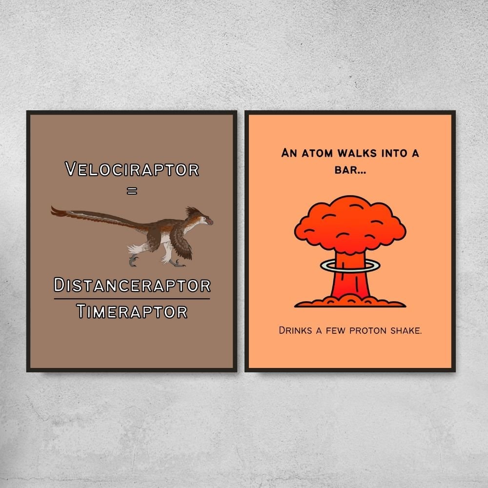 Set of 8 Funny Physics Printable Posters, Science Classroom Decor ...