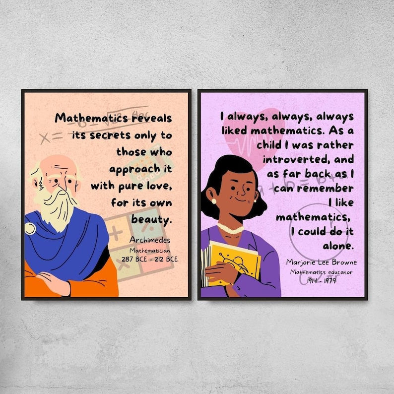 Set of 8 Famous Mathematicians Quotes Printable Posters Math - Etsy