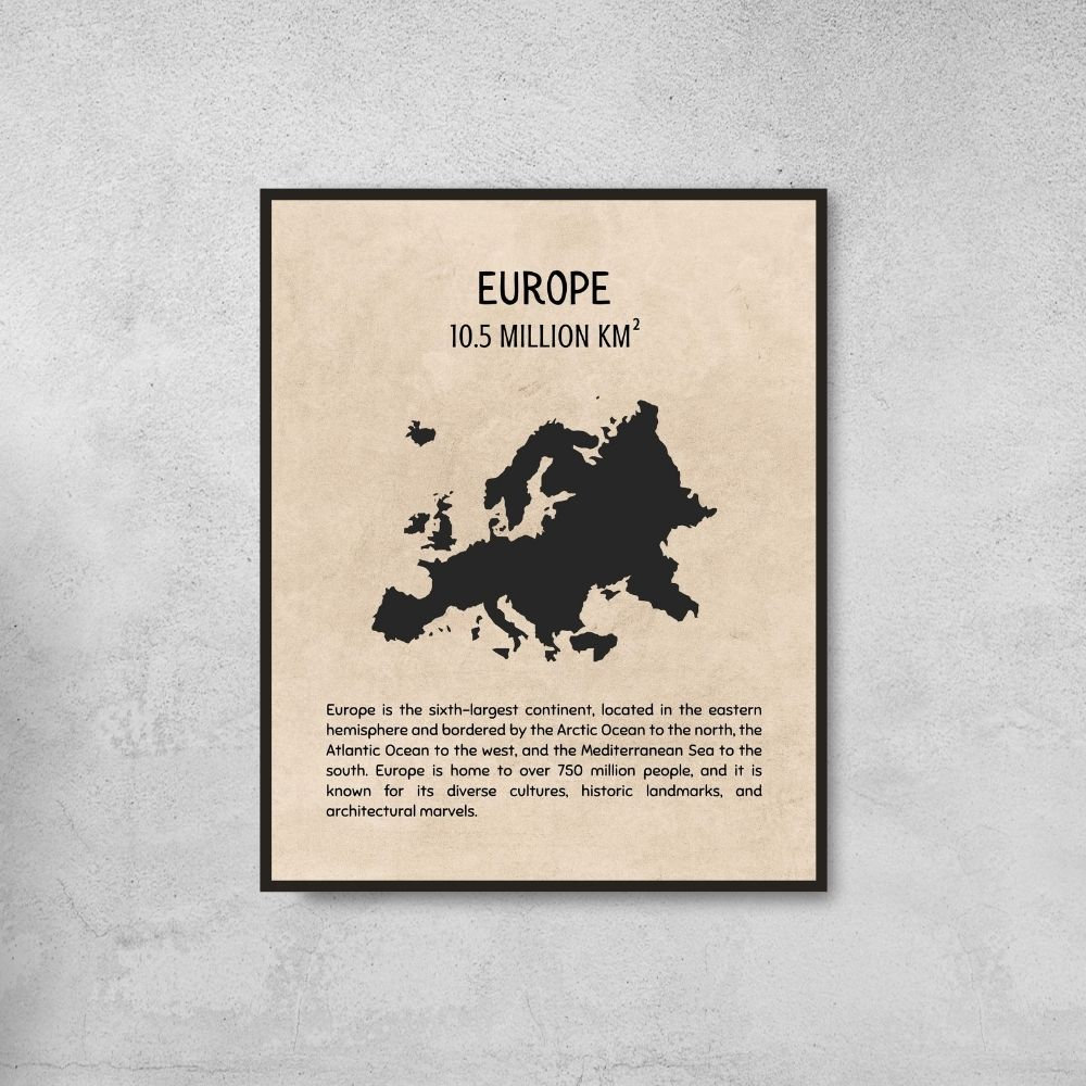 7 Continents Vintage Printable Posters for Geography Classroom Decor ...