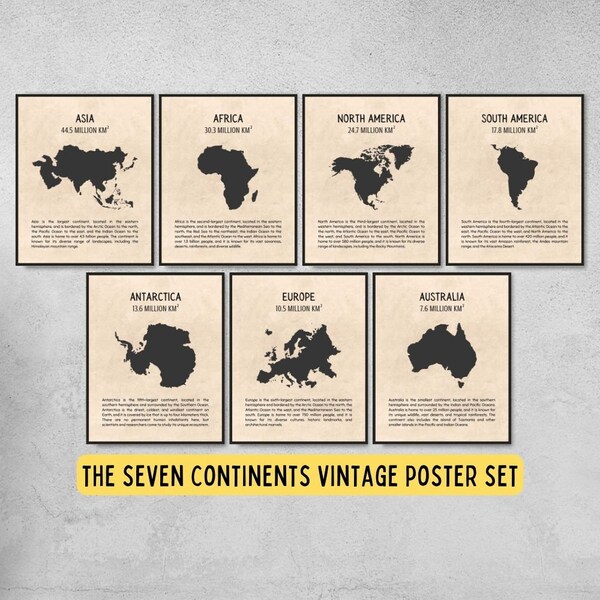 Continents Poster for Classroom - Etsy