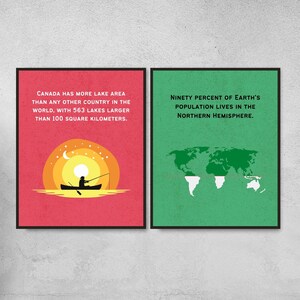 Set of 10 Geography Fun Facts Poster Printable World - Etsy