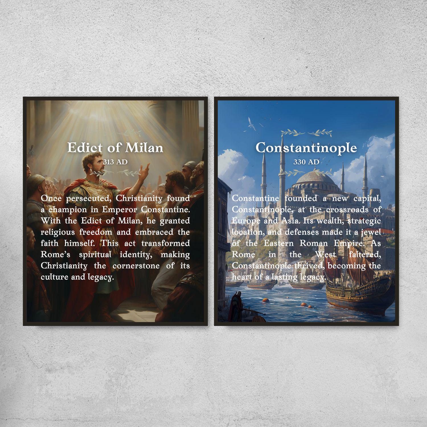 Rise and Fall of Roman Empire Timeline Posters, History Classroom ...