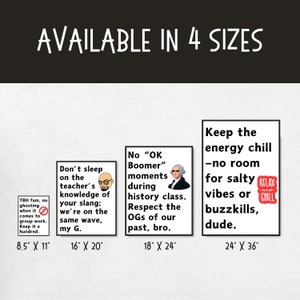 Funny Classroom Rules Printable Posters for High School, Classroom ...