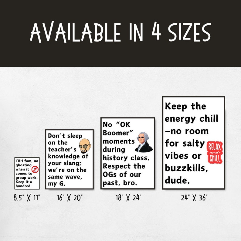 Funny Classroom Rules Printable Posters for High School, Classroom ...