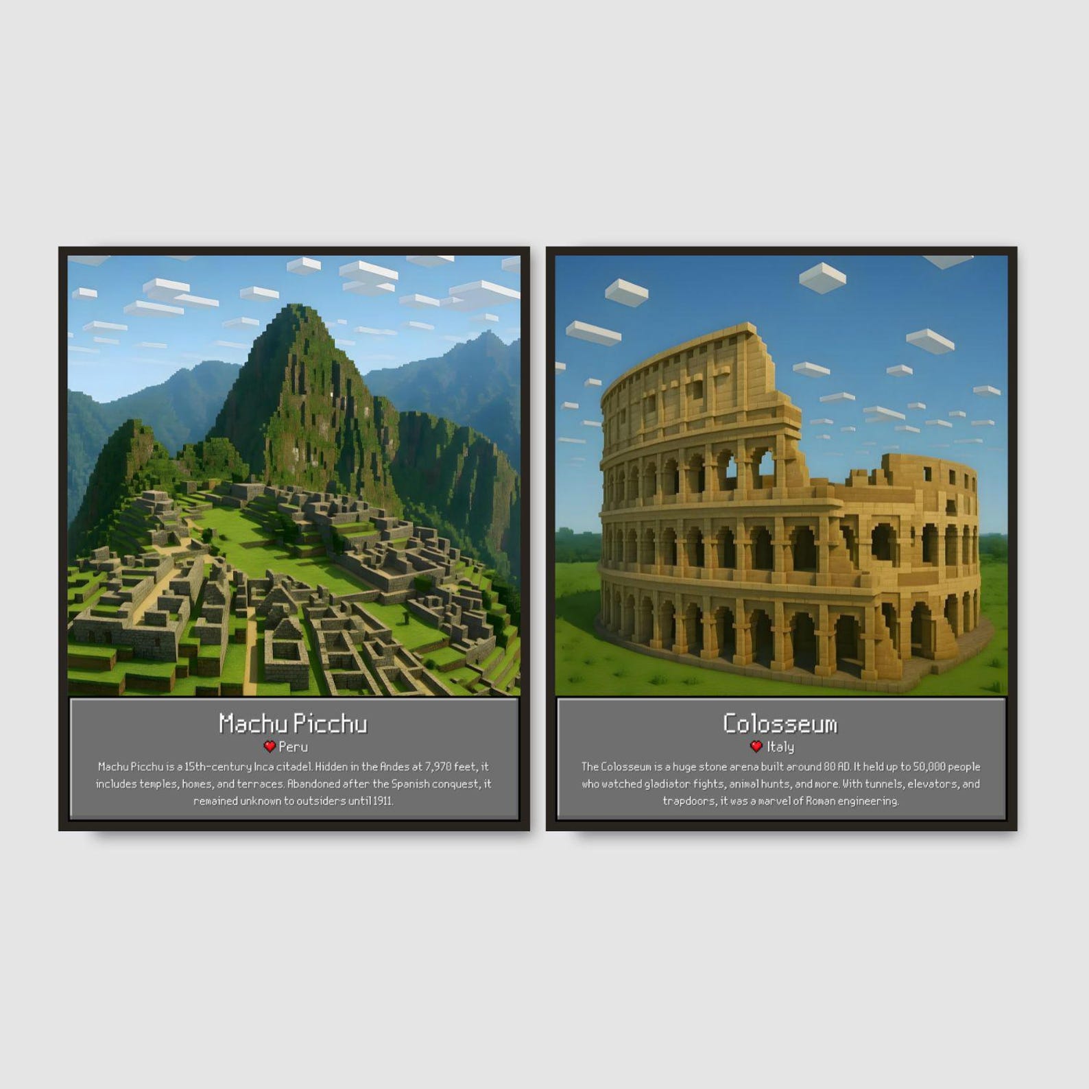 Famous Landmarks Posters & Flashcards, World Geography Classroom ...