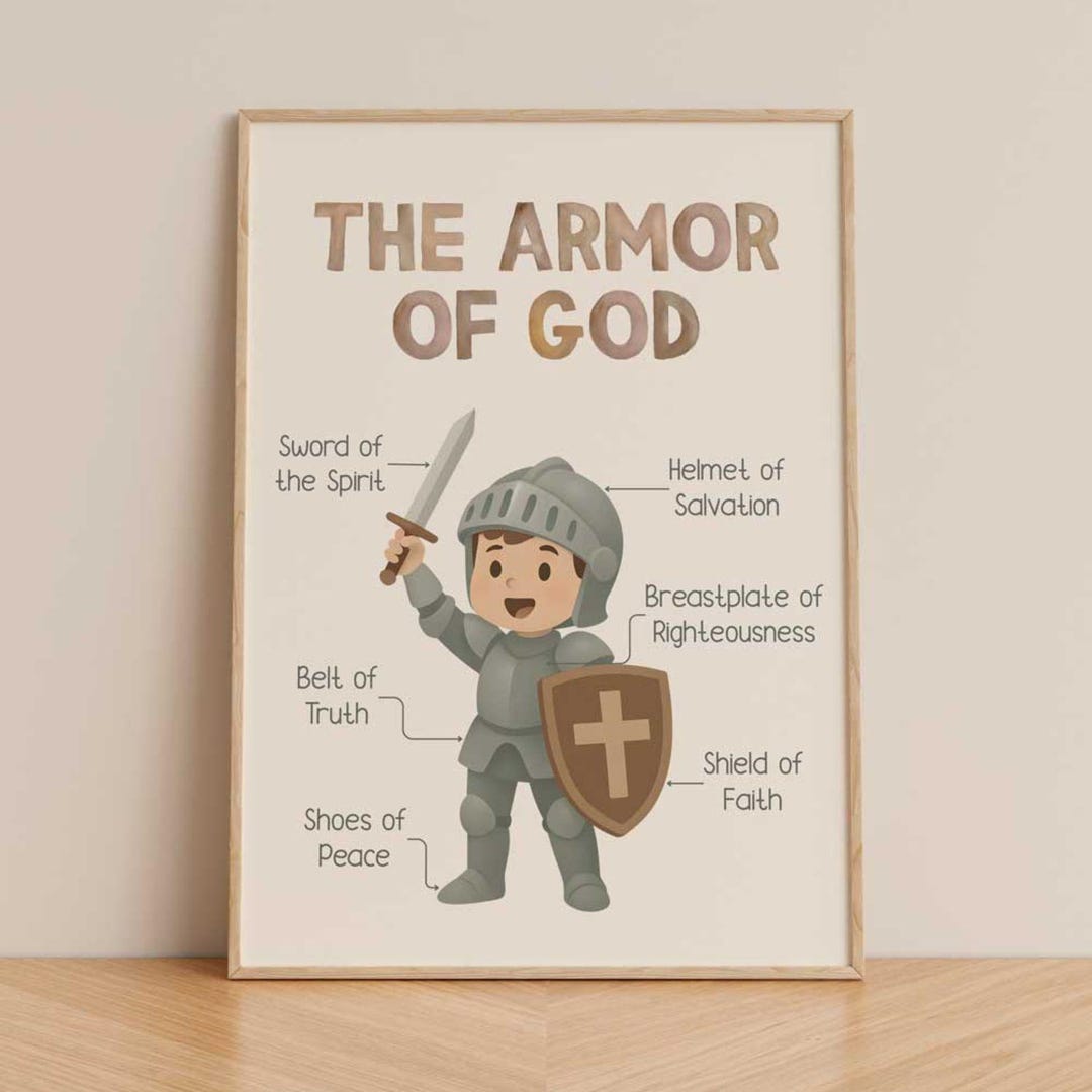 The Armor of God Poster for Kids, Preschool Classroom Decor, Christian ...