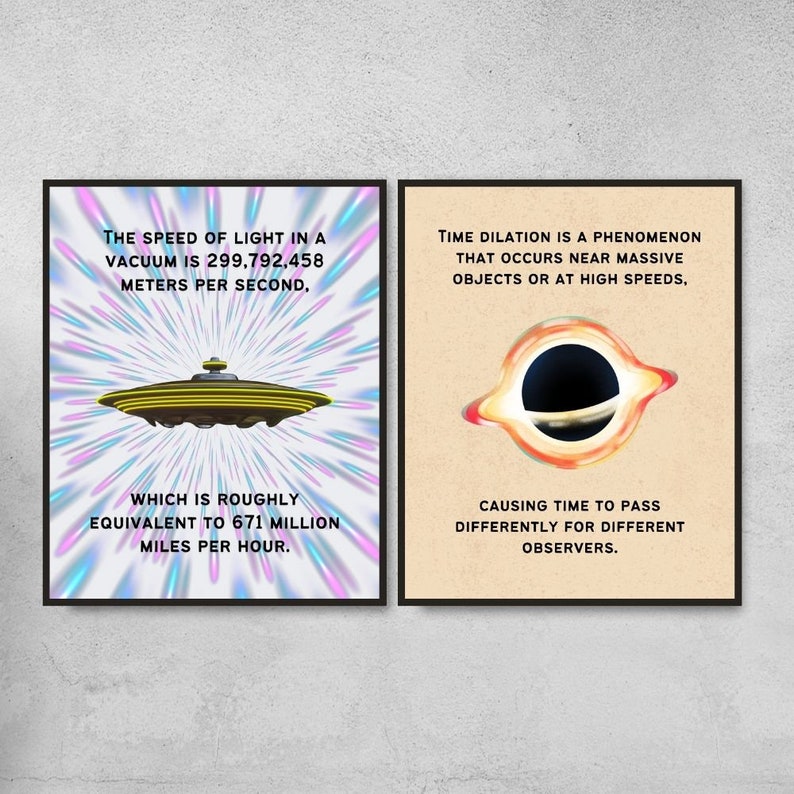 Physics Fun Facts Posters for Classroom Decorations, Popular Science ...